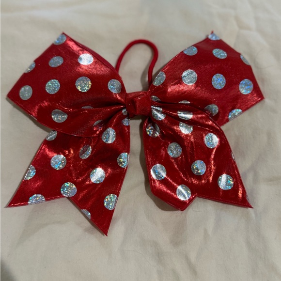 Accessories | Red And Silver Polka Dot Hair Bowthis Was Used For ...